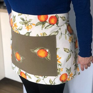 Orange Tree Half Apron and Oven Mitt Set Orange Waist Apron - Etsy