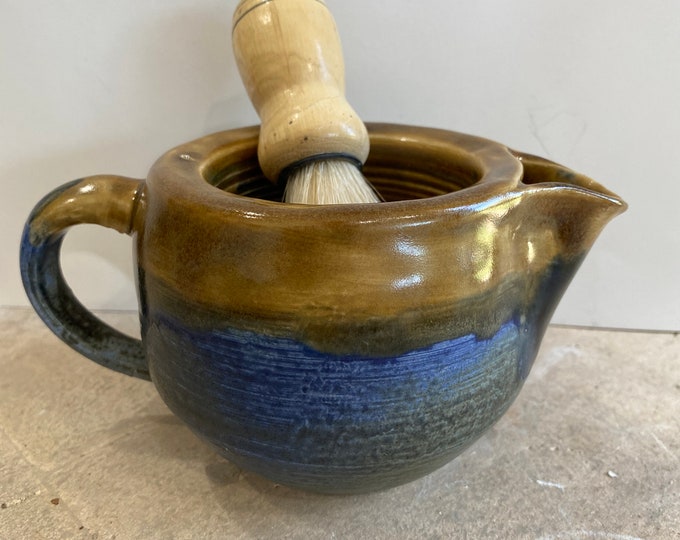 Scuttle Mug-brown & Blue - Etsy