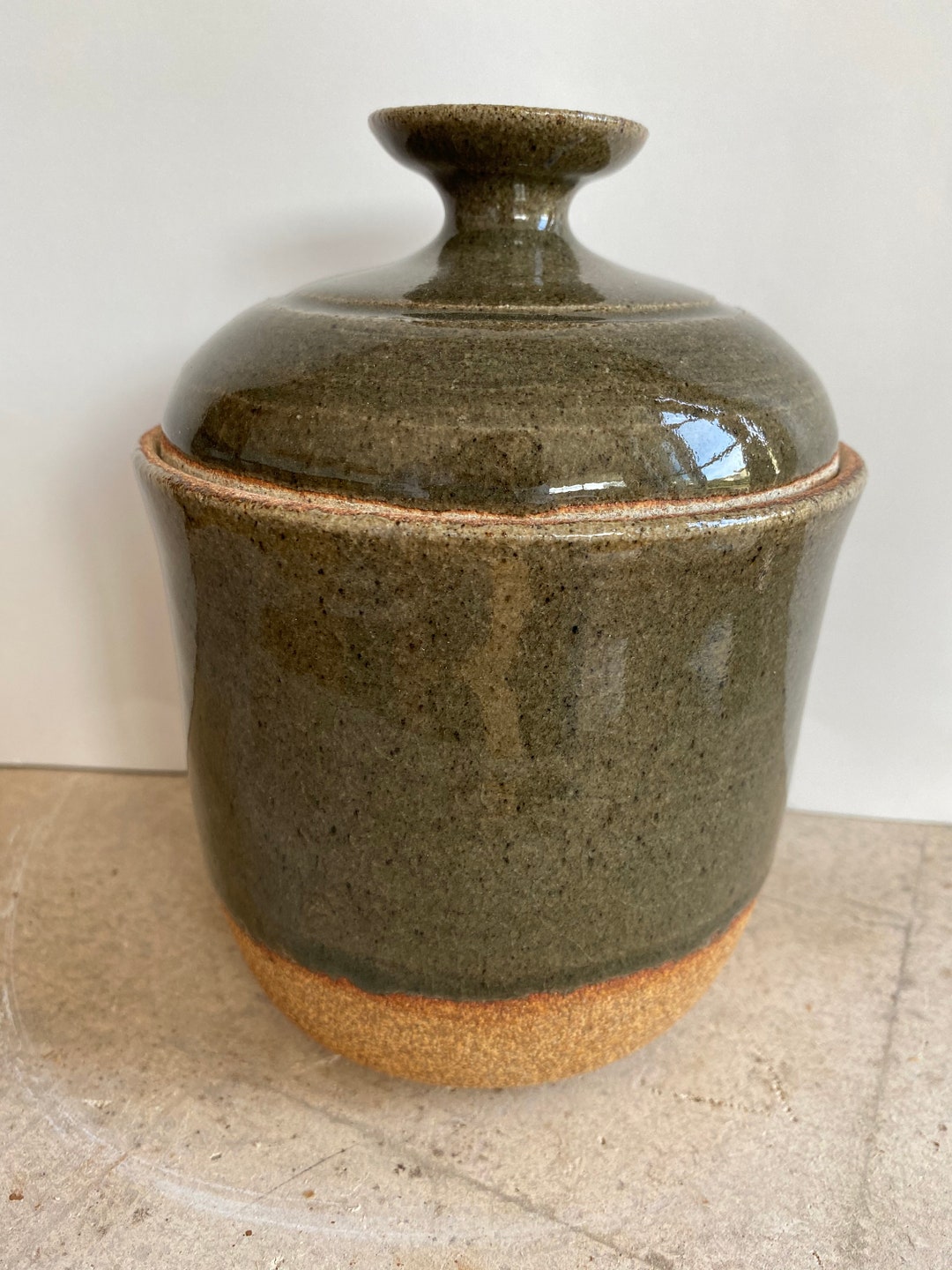 Green Ceramic Jar - Etsy