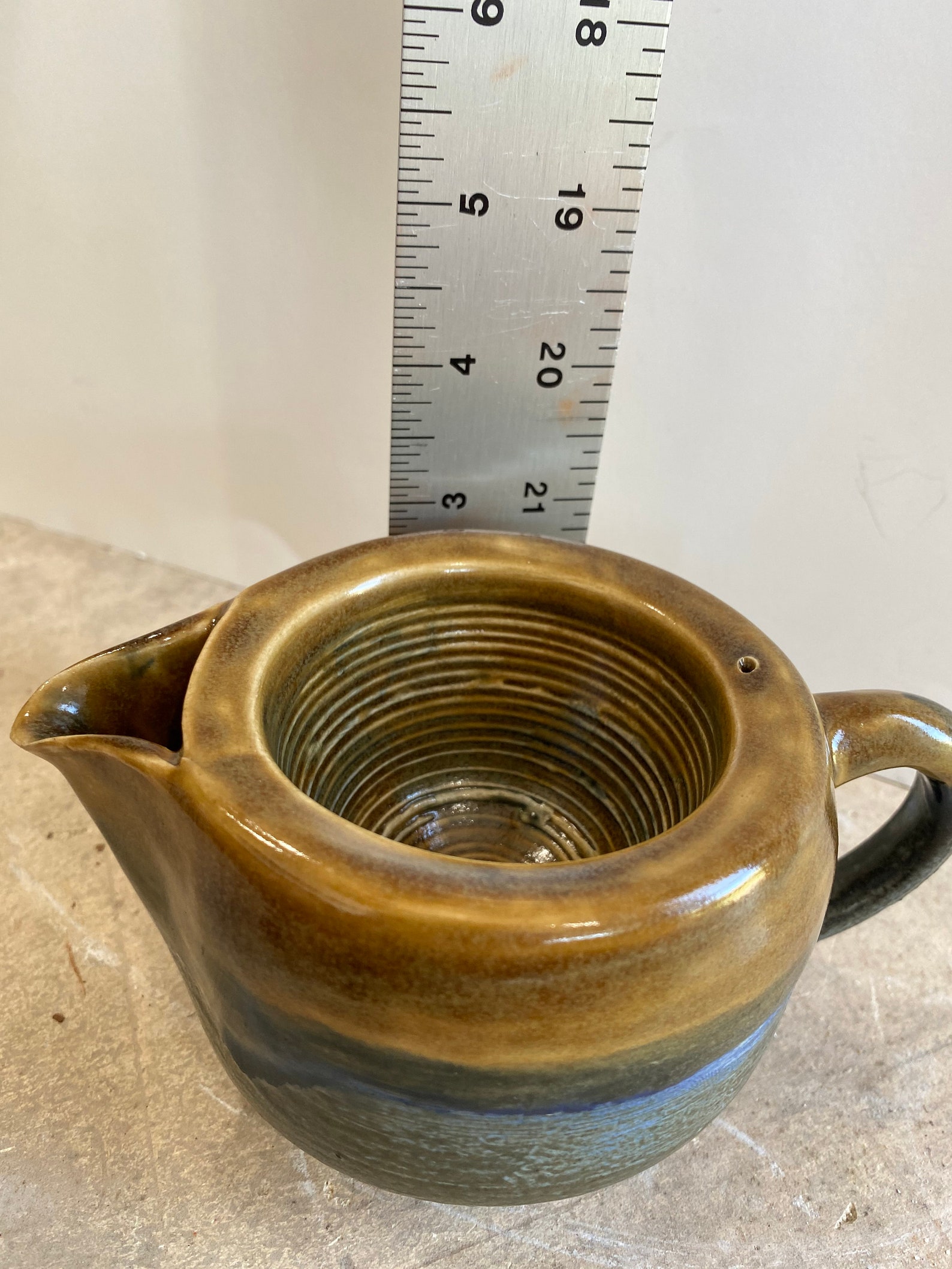 Scuttle Mug-brown & Blue - Etsy