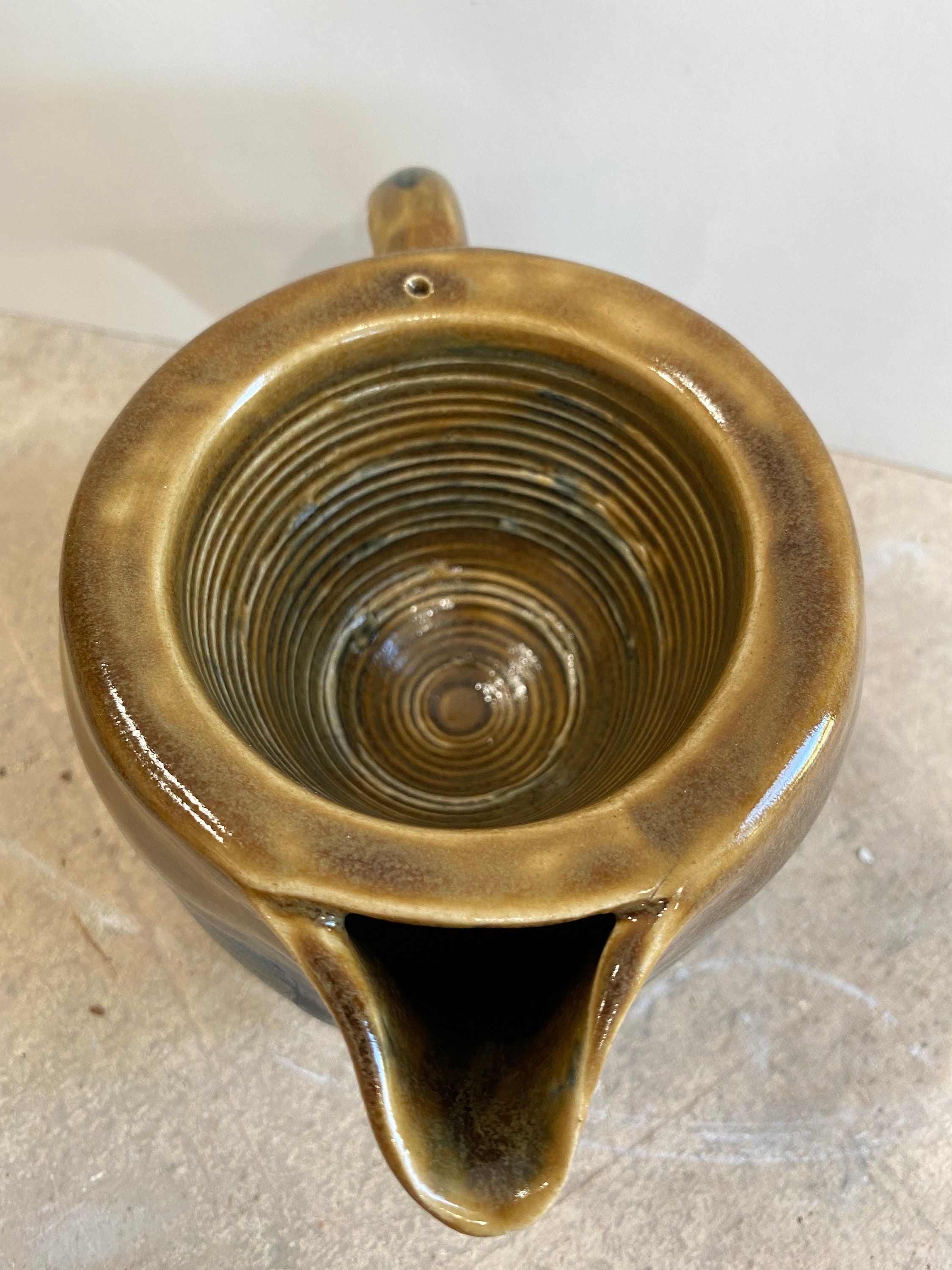 Scuttle Mug-brown & Blue - Etsy