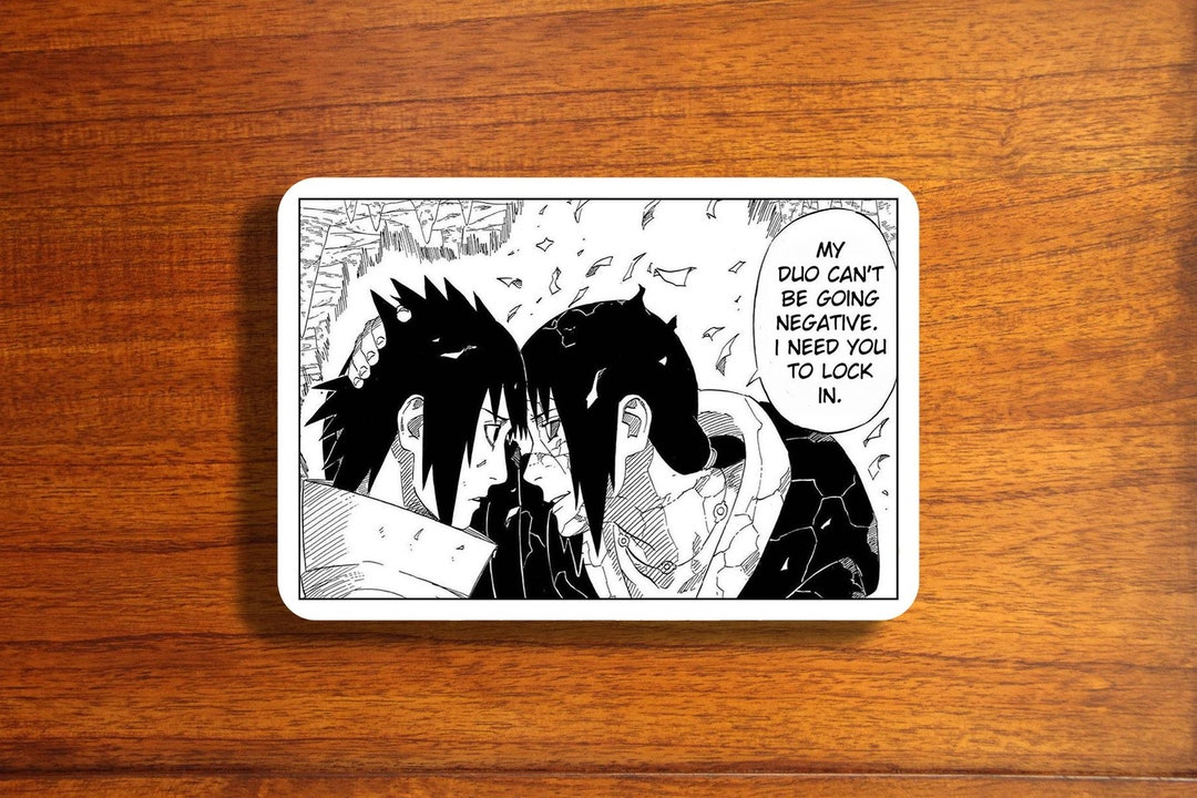Naruto Sasuke Itachi Lock in Manga Style Meme Sticker - Etsy