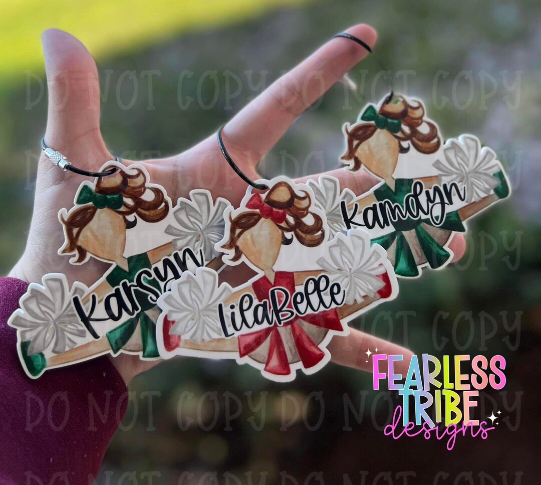 Cheerleader Bag Tags - Cheer - Cheer Tags - Cheer Bag Accessories - Etsy