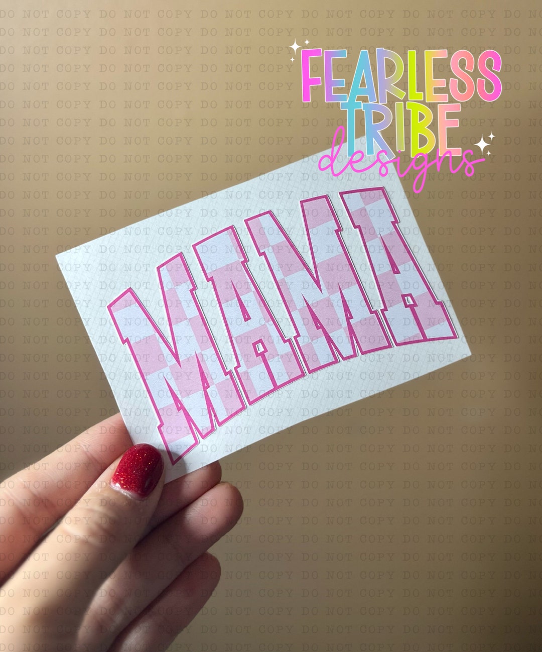 Mama Cheekered Decal - Etsy