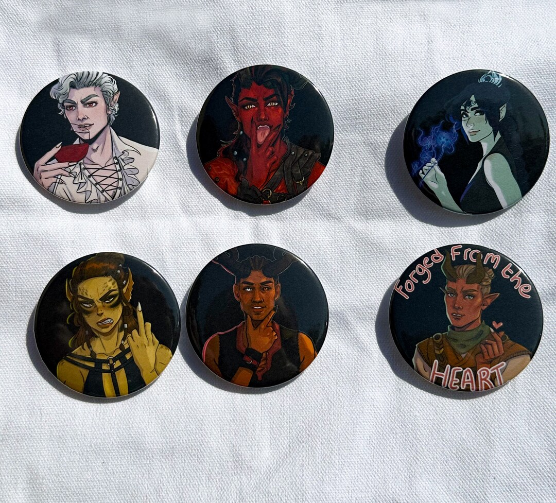 2.25" Baldur's Gate 3 COMPANION BUTTONS - Etsy