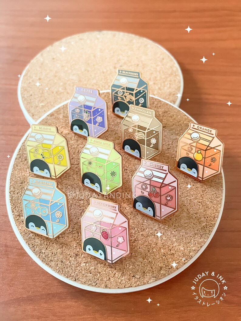Penguin Milk Box Pin - Etsy