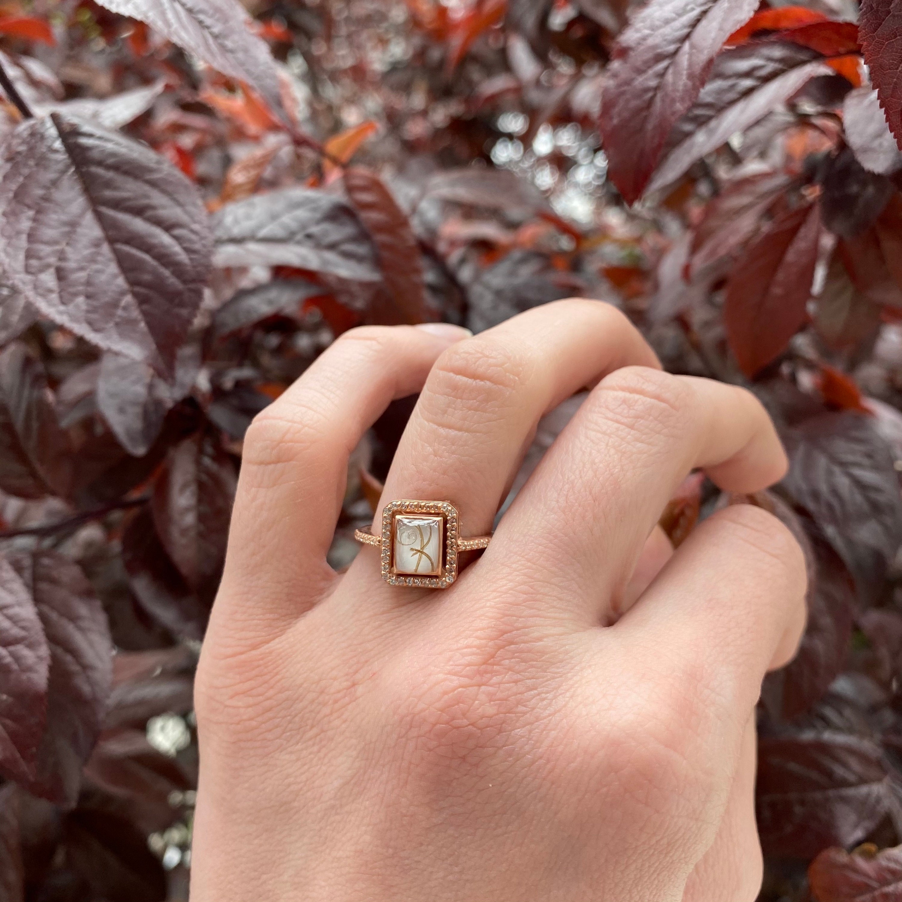 Baguette Ring Keepsake Jewelry custom Memorial Jewelry breast Milk ...