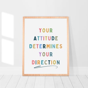 Your Attitude Determines Your Direction Print Therapy Office Room Decor ...