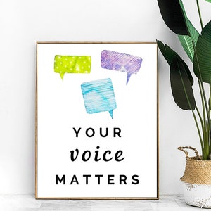 Your Voice Matters Poster,speech Therapy,safe Space Social Worker ...