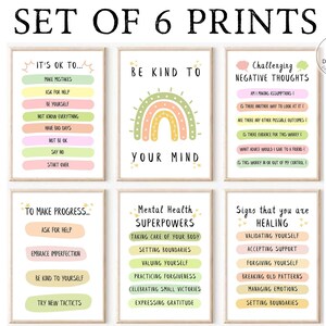 Calming Corner Posters,mental Health Print Set of 6 Decor Therapy ...