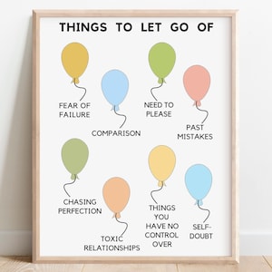 Things to Let Go of Poster Therapy Office Decor School Counselor Sign ...