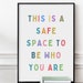 Safe Space Poster,calming Corner Print,mental Health Art,social Worker ...