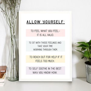 Allow Yourself Therapy Digital Poster,mental Health Print,self ...