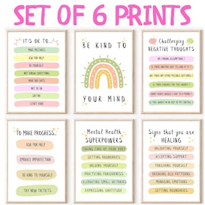 Calming Corner Posters,mental Health Print Set of 6 Decor Therapy ...