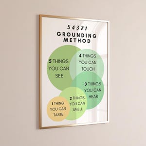 Grounding Technique Poster,grounding Method,therapy Office Decor,zones ...