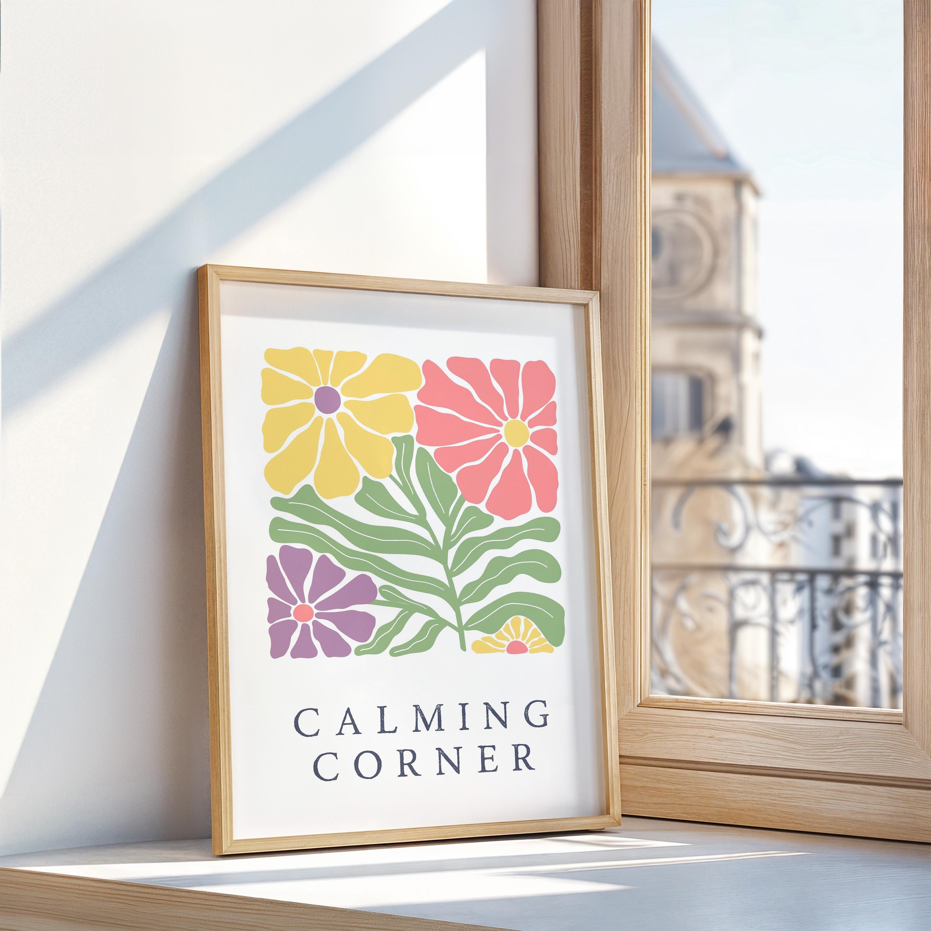 Calming Corner Poster Flower Market Counseling Office Decor Floral ...