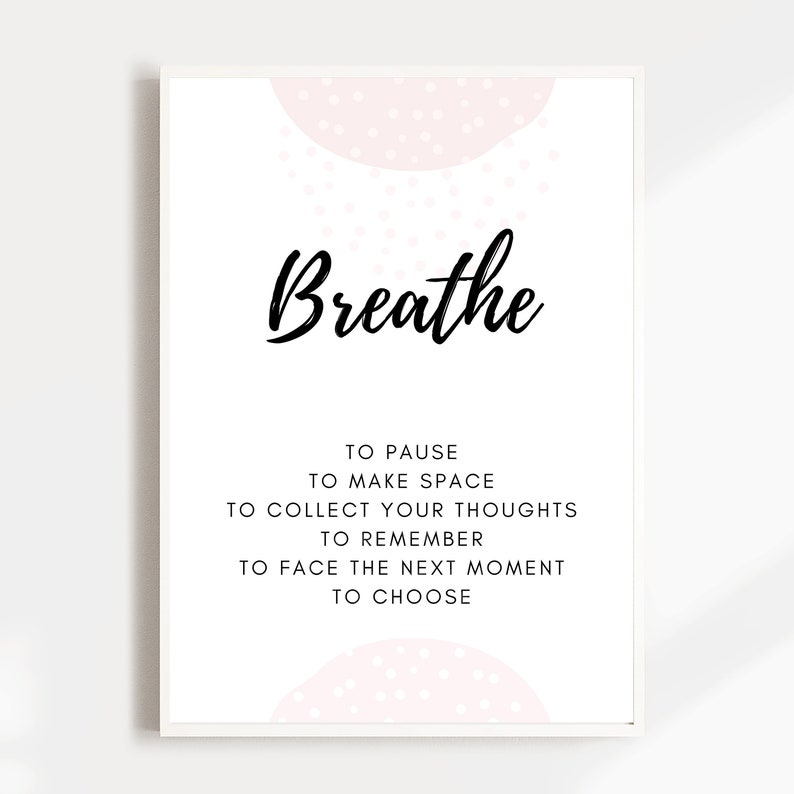 Breathing Therapy Printable Mindfulness Poster Counseling - Etsy