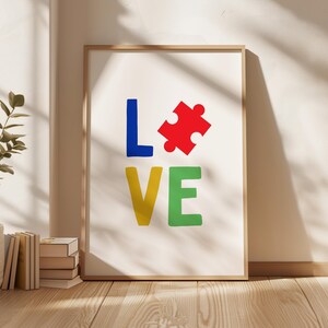 Autism Awareness Poster,love Puzzle Piece Print,neurodiverse Therapy ...