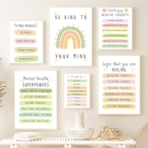 Calming Corner Posters,mental Health Print Set of 6 Decor Therapy ...