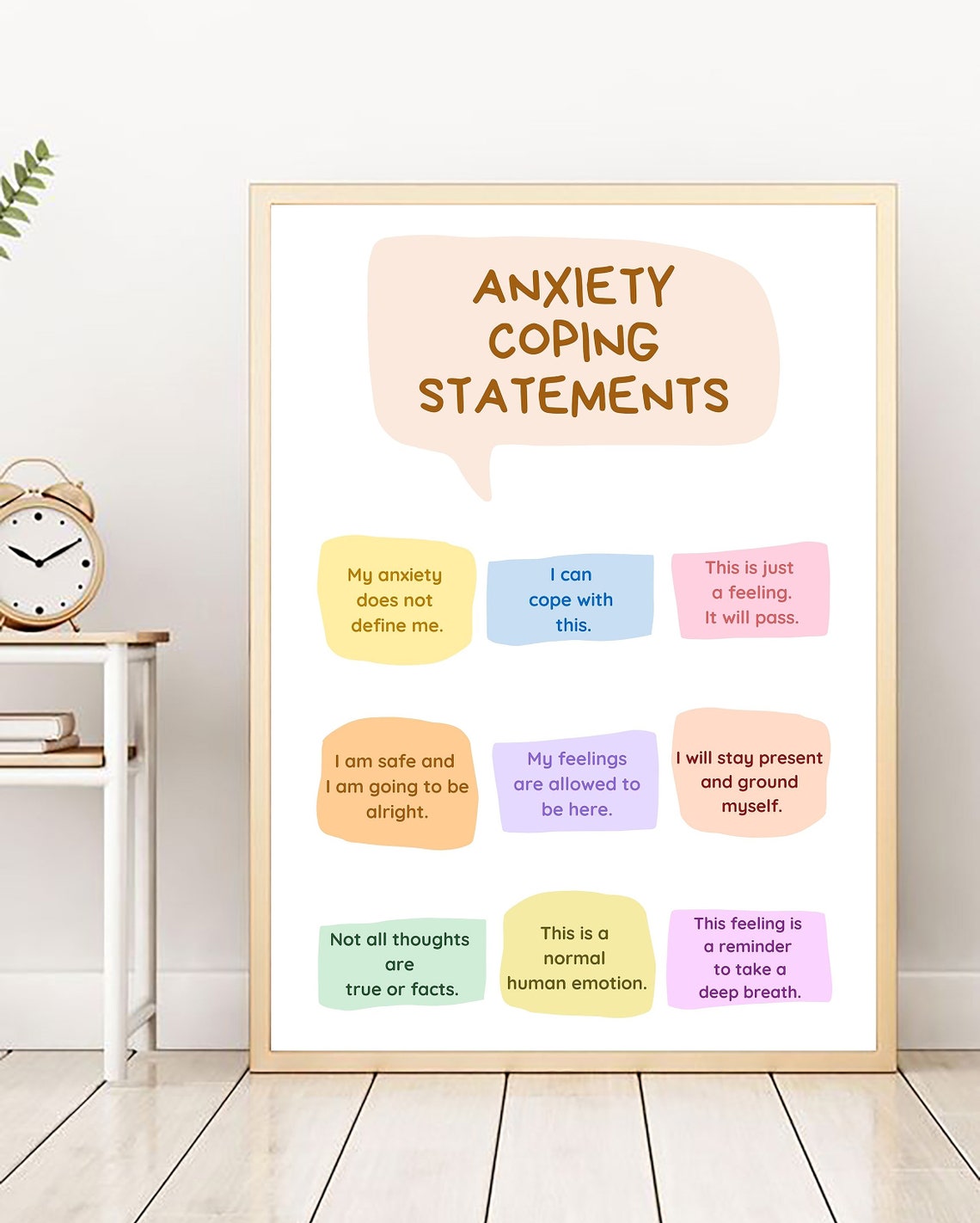 Anxiety Coping Statements Digital Posteranxiety Help Mental - Etsy
