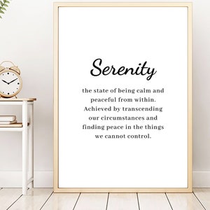 Serenity Definition Digital Print,inspirational Quote Decor,therapy ...