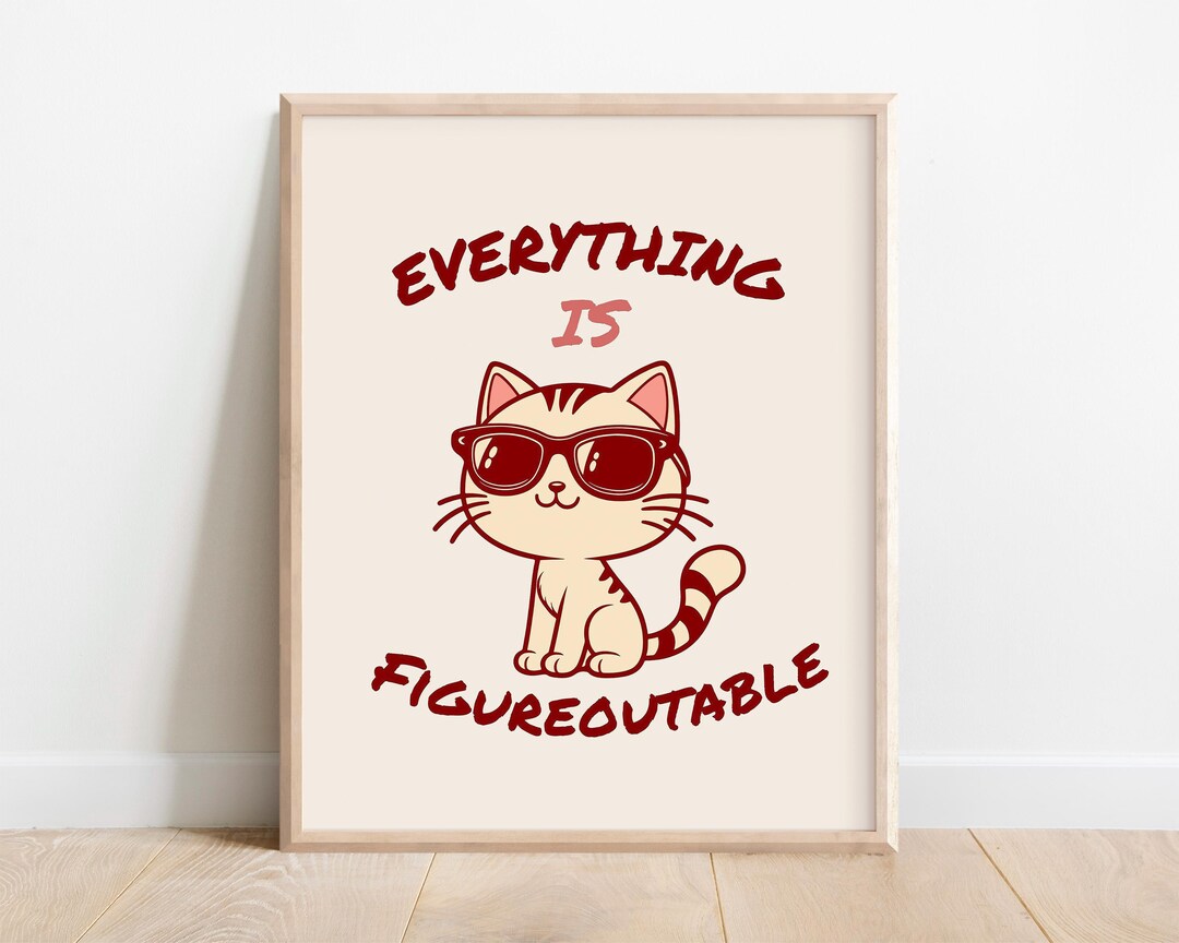 Everything is Figureoutable Poster Funky Positive Affirmation Calming ...