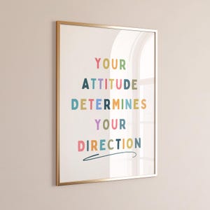 Your Attitude Determines Your Direction Print Therapy Office Room Decor ...
