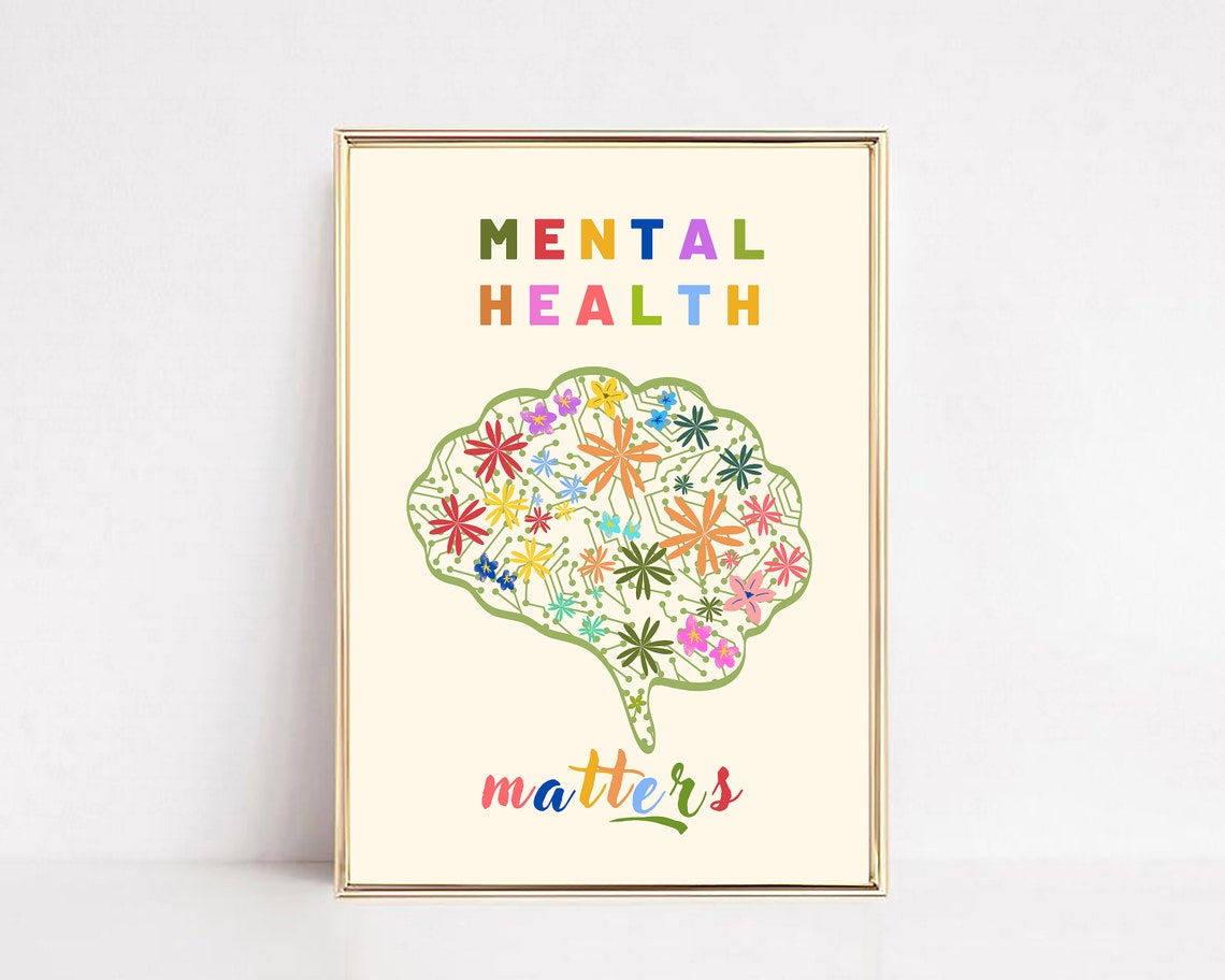 Mental Health Matters Poster Therapy Office Decor Counsellor - Etsy