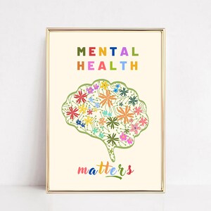 Mental Health Matters Poster Therapy Office Decor Counsellor Room Art ...