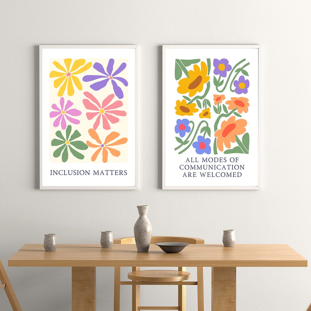 Inclusion Neurodiversity Therapy Print Set of 2,floral Flower Market ...