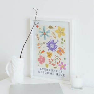 Everyone is Welcome Here Poster,inclusion Print,counselor Office Decor ...