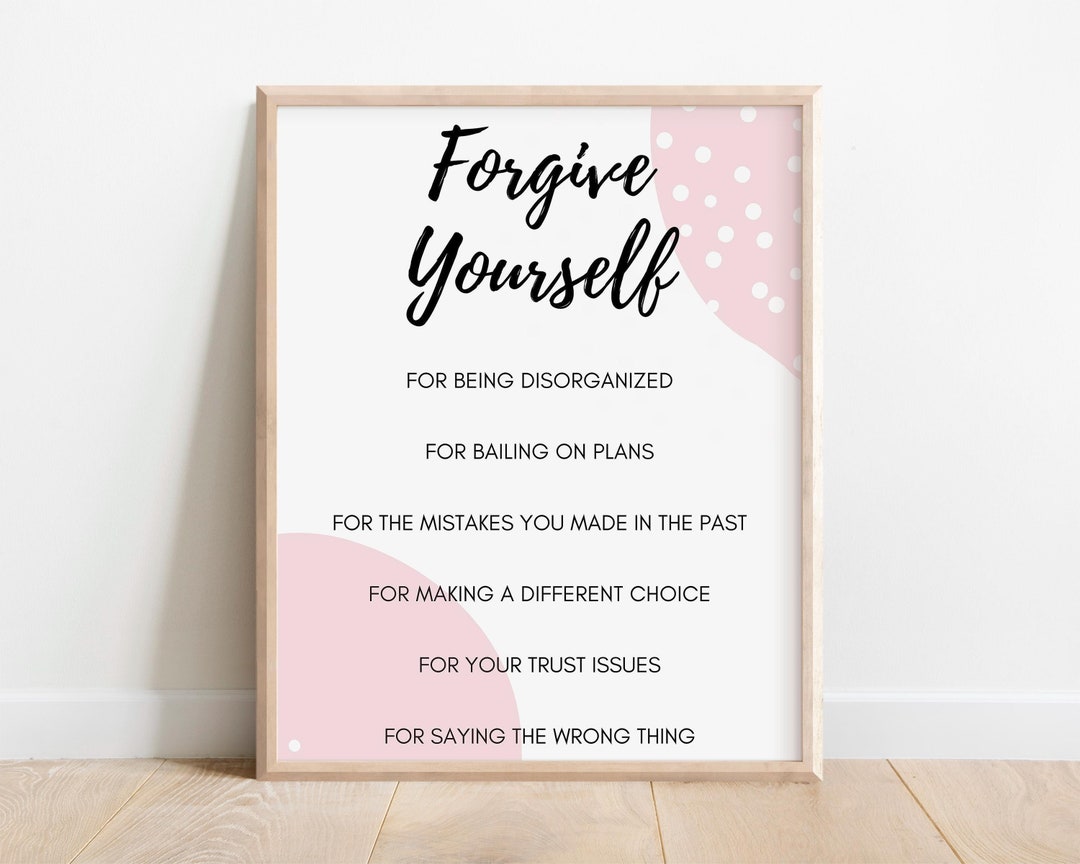 Forgive Yourself Digital,poster Self Forgiveness Therapy,counselor ...