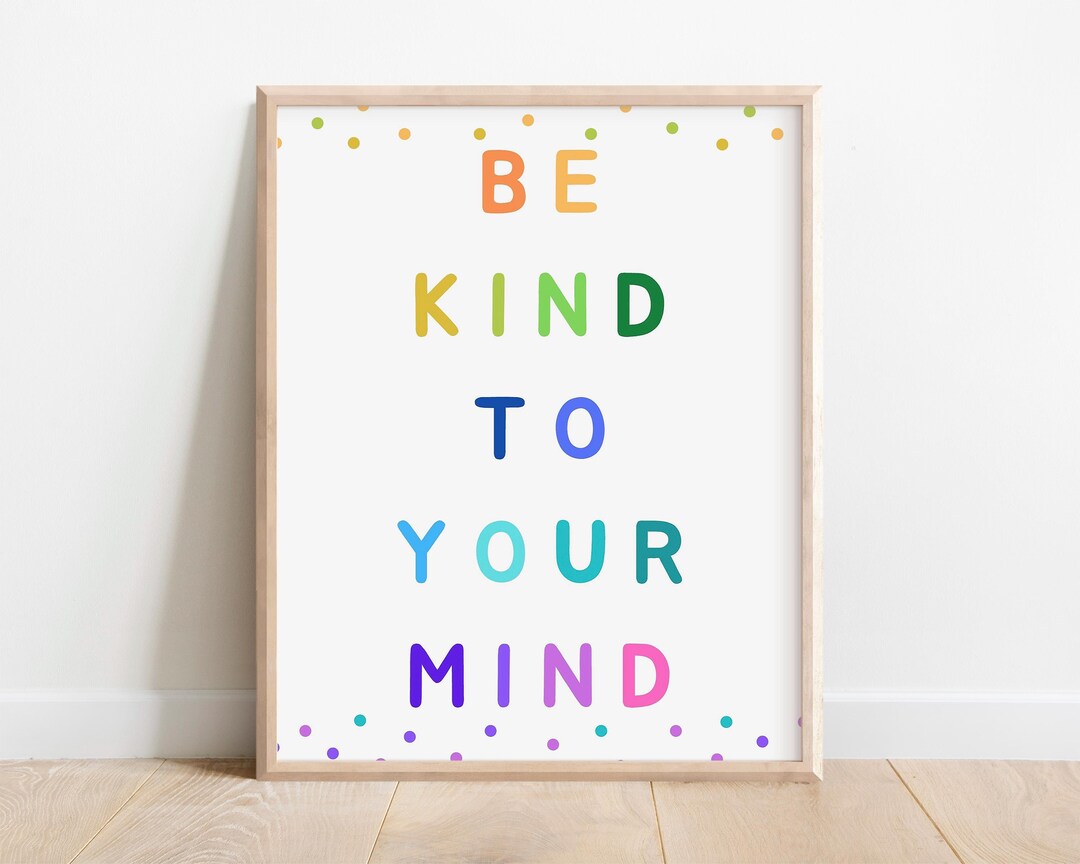 Be Kind to Your Mind Poster: Mental Health Art (digital Download) - Etsy
