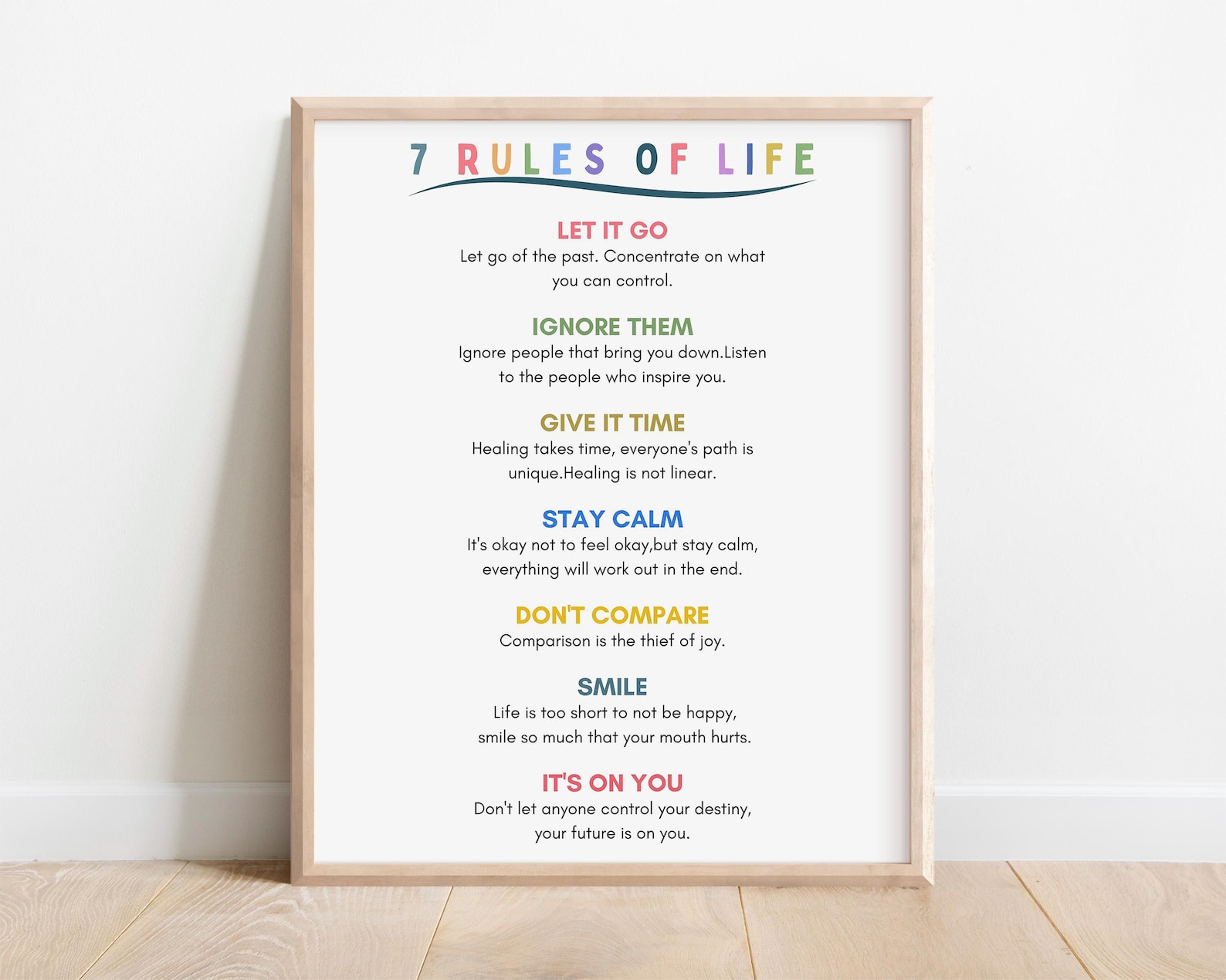 Rules of Life Affirmations Poster,therapy Office Decor,feelings Print ...