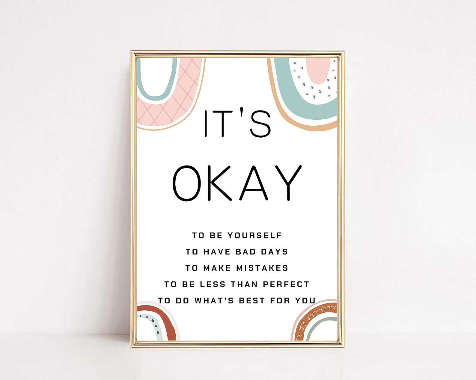 It's Okay to Make Mistakes Digital Print,mental Health Poster ...