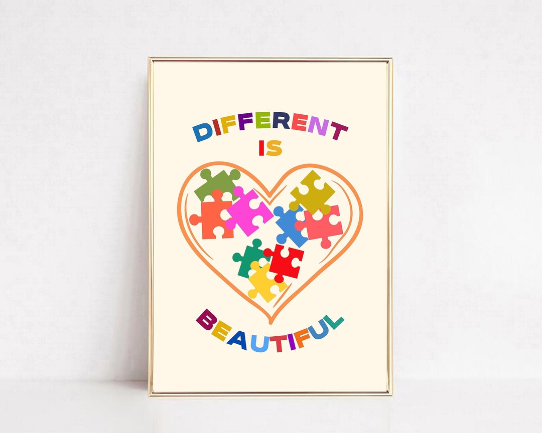 Different is Beautiful Digital Poster,autism Awareness Print,adhd Art ...