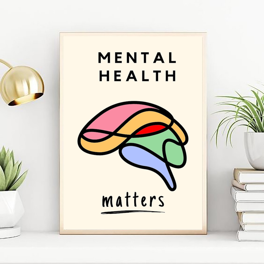 Mental Health Digital Poster, Therapy Office Decor, School Psychologist ...