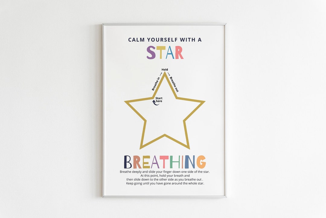 Calming Corner Print Star Breathing Poster Therapy Office Decor Mental ...