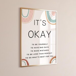 It's Okay to Make Mistakes Digital Print,mental Health Poster ...