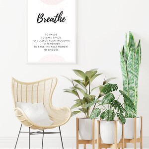 Breathing Therapy Printable, Mindfulness Poster, Counseling Office Wall ...