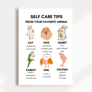 Self Care Tips Poster,mental Health Print,therapy Office Decor,self ...