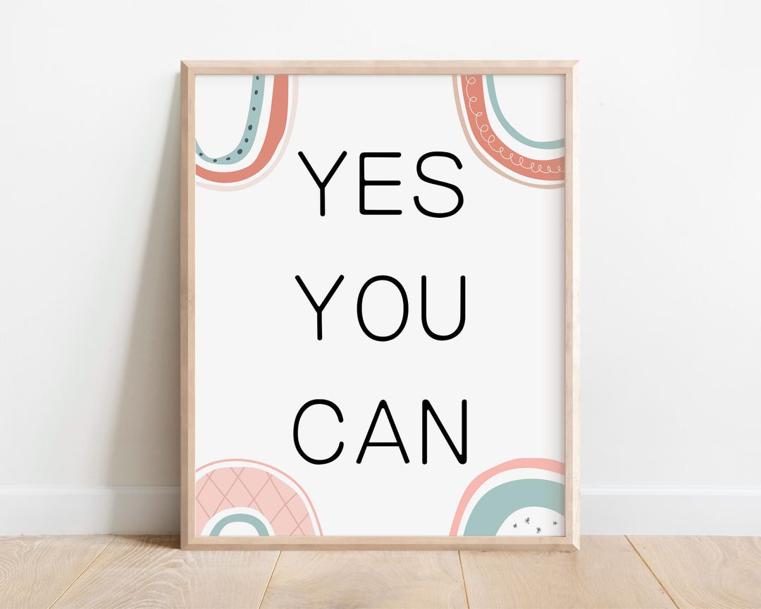 Yes You Can Poster Motivational Office Print,mental Health Quote ...