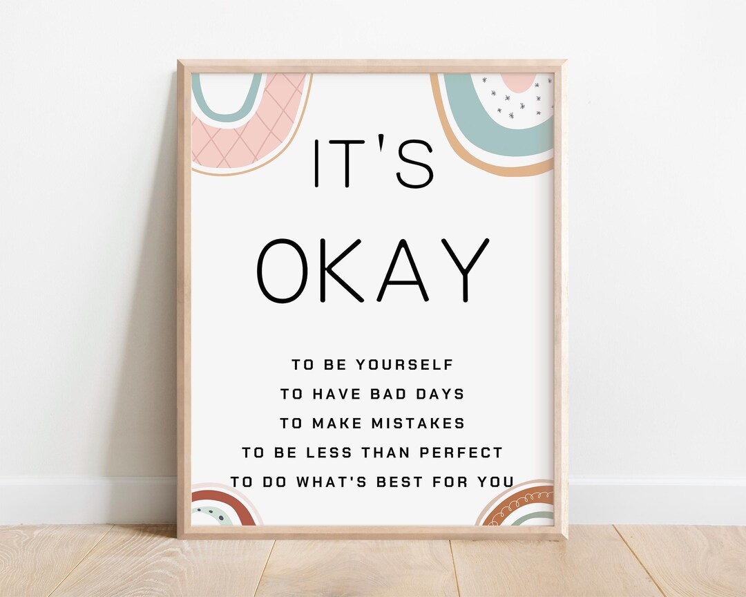 It's Okay to Make Mistakes Digital Print,mental Health Poster ...