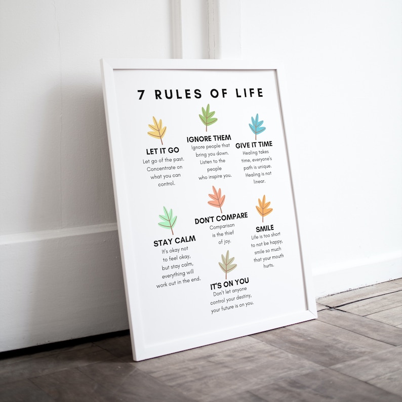 7 Rules of Life Digital Posterpositive Affirmations - Etsy