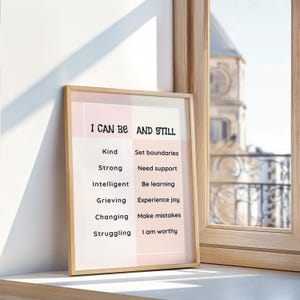 Growth Mindset Digital Poster Positive Self Talk Print Therapist Office ...