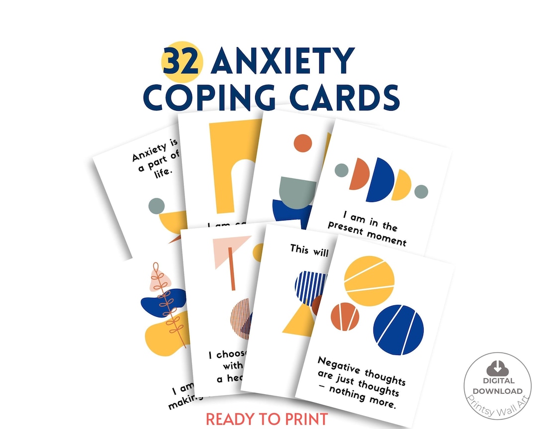 Anxiety Coping Cards Affirmation Cards Therapy Tools Mental Health Art ...