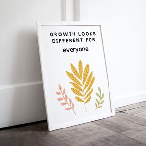 Growth Looks Different Poster Growth Mindset,therapy Office Decor ...