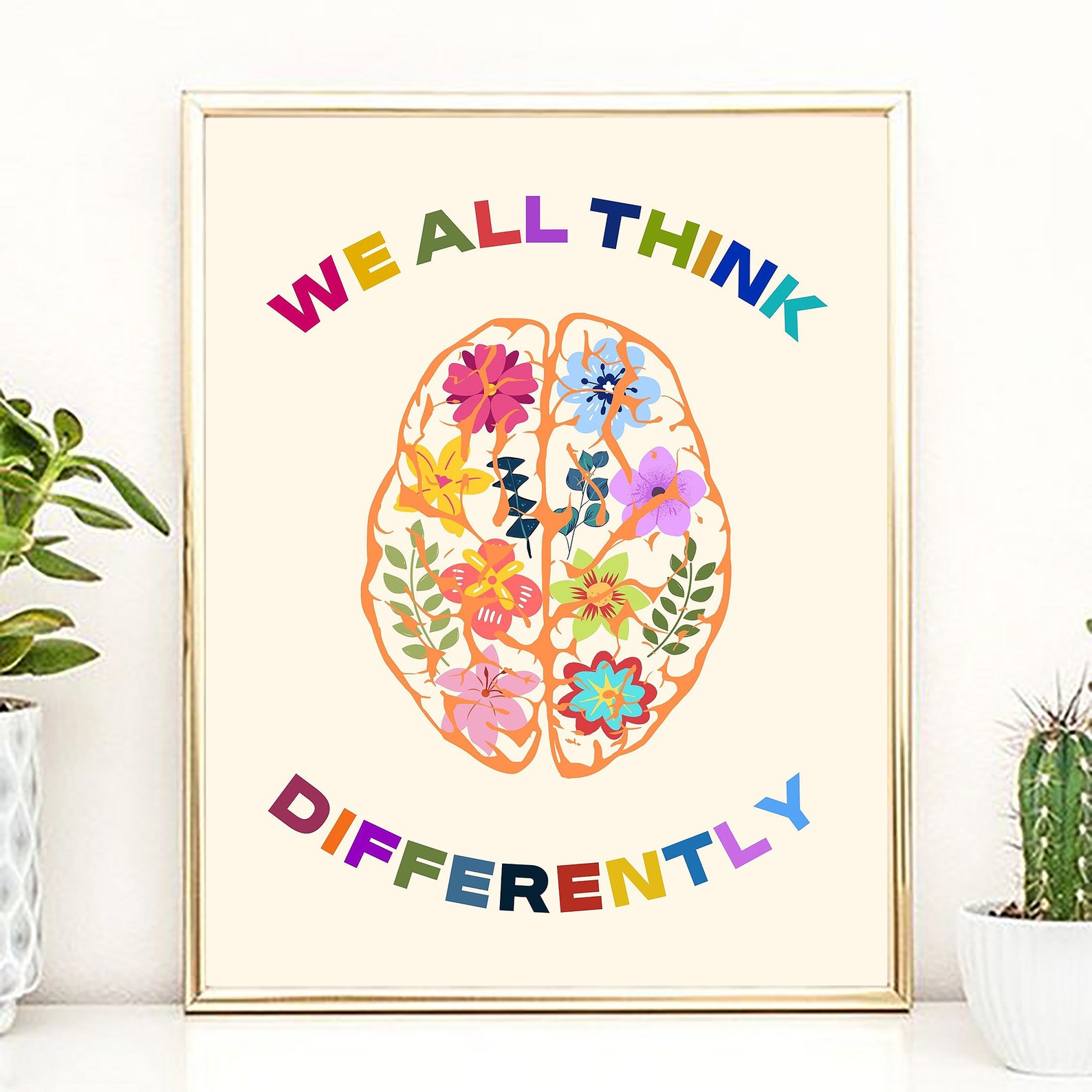 Neurodiversity Digital Poster,we All Think Differently Print,brain Art ...