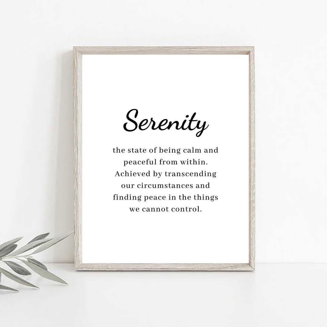Serenity Definition Digital Print,inspirational Quote Decor,therapy ...