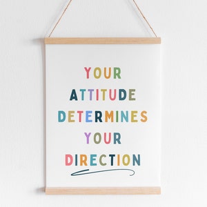 Your Attitude Determines Your Direction Print Therapy Office Room Decor ...
